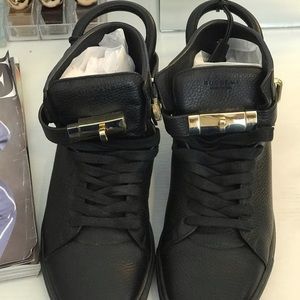 Buscemi | Shoes | Buscemi Black 0mm Gold Pad Lock Mid Top | Poshmark